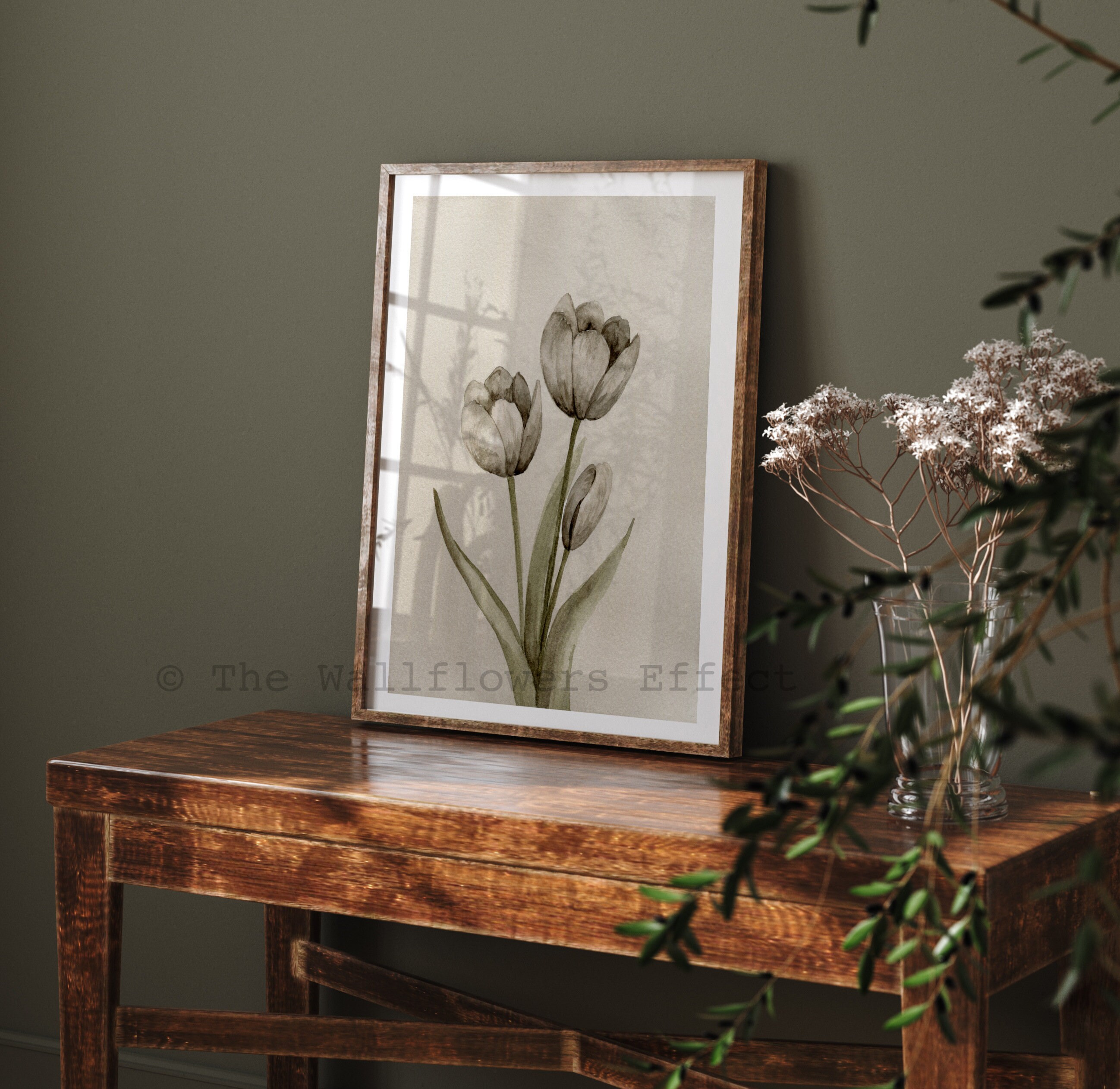 Beige Tulips Watercolor Print Set, Vintage Botanical Wall Art - Etsy