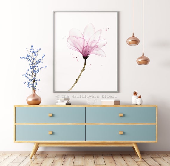 Blush Pink Watercolor Print Transparent Wall Decor Pink | Etsy