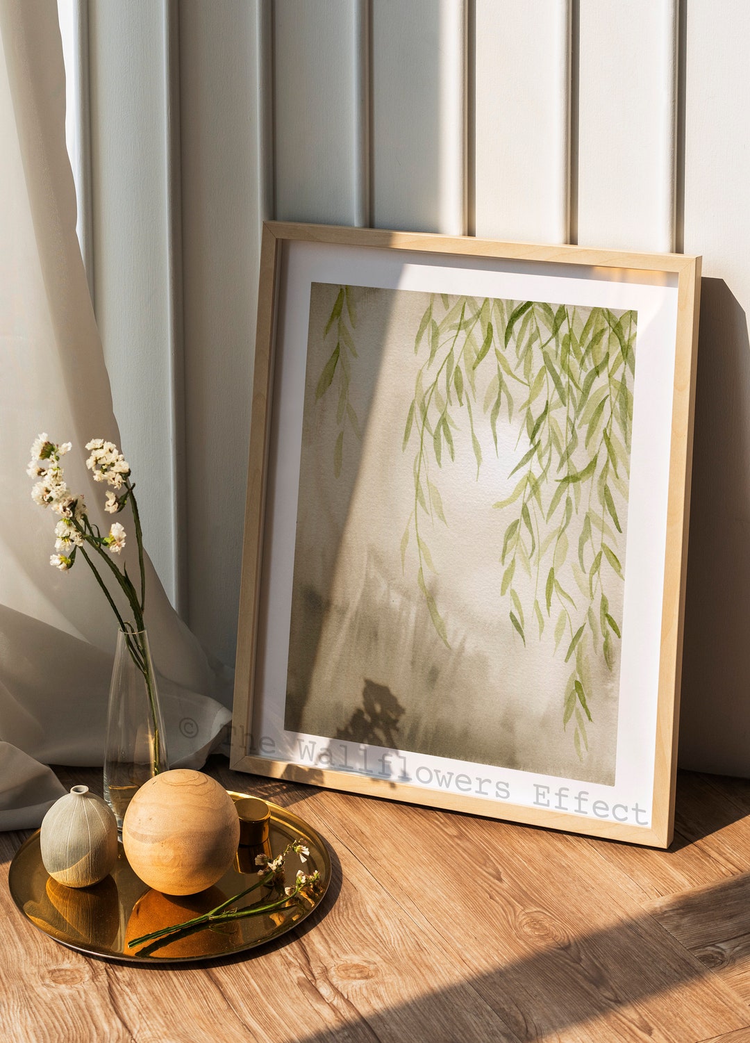 Willow Tree Print, Green Leaves Print, Neutral Wall Art, Neutral ...