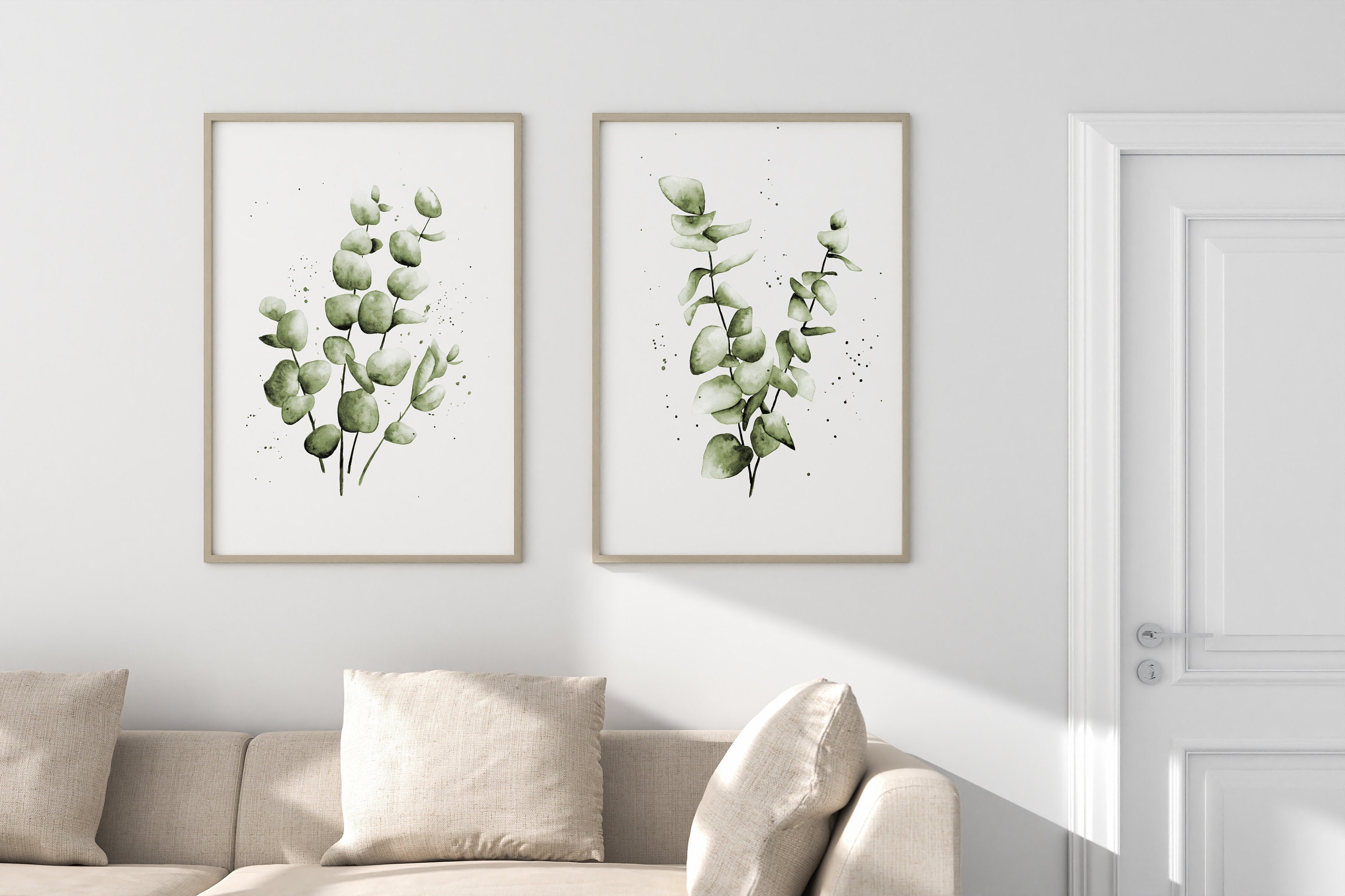 Green Eucalyptus Prints Set Green Wall Art Set Eucalyptus - Etsy