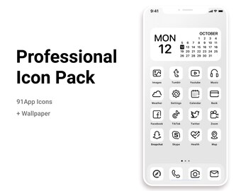 140 Professional Ios Dark Black and White Icon Set iPhone - Etsy