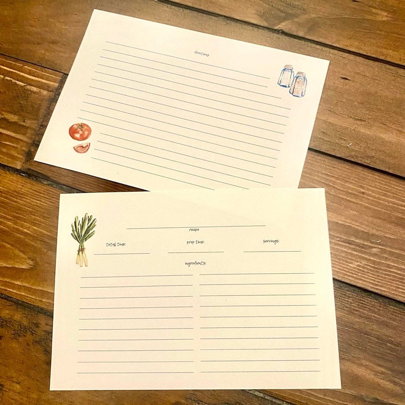 Rustic Recipe Cards - Etsy
