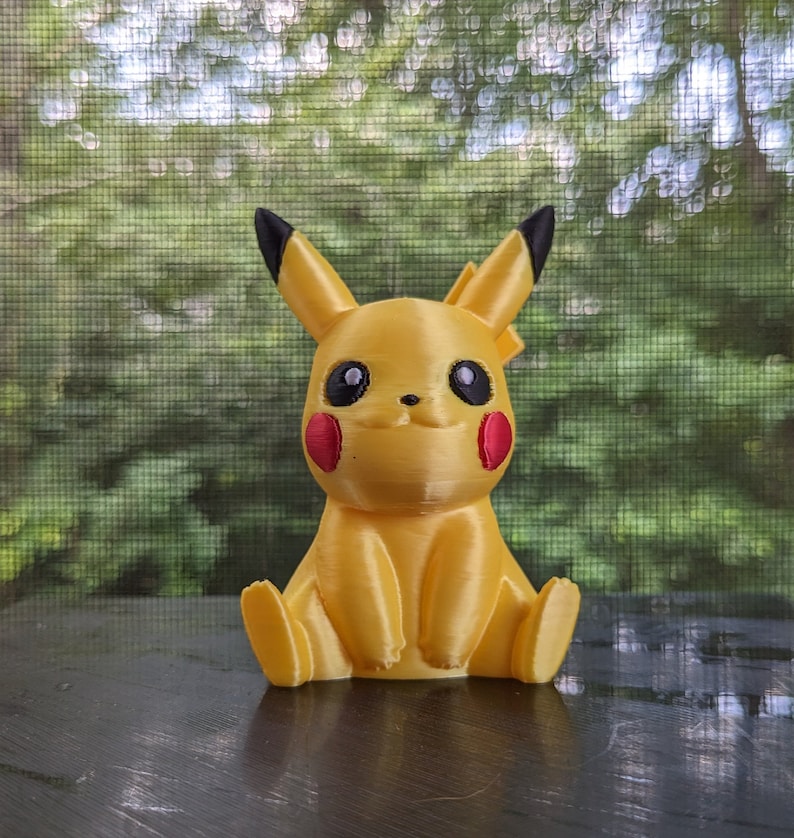 Pikachu 3d Print COLORED 3 Inches Tall Pokemon Metallic Shine - Etsy