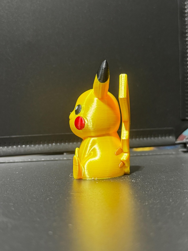 Pikachu 3d Print COLORED 3 Inches Tall - Pokemon - Metallic Shine - Etsy