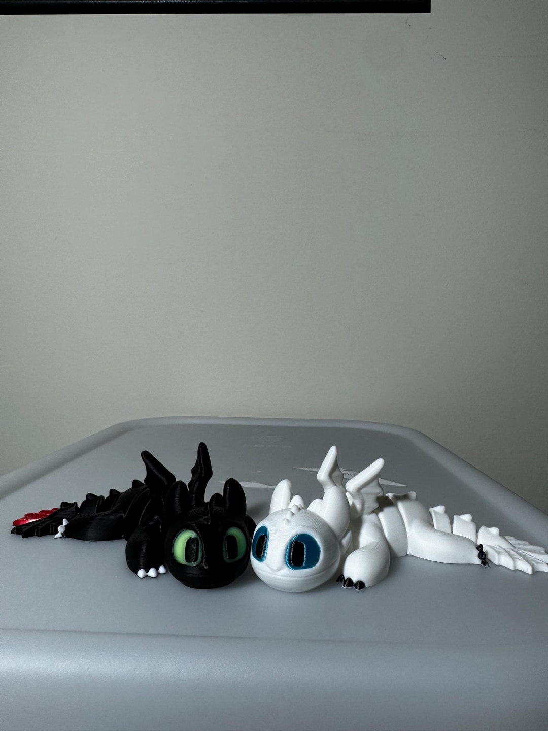 Toothless & Lightfury 3d Print COLORED 4.5 Inches Long -flexi - Fidget ...