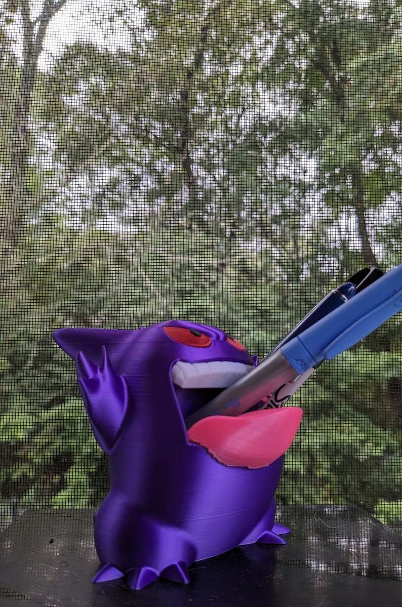 Gengar 3d Printed Pen Holder - Pokemon - Metallic Shine - Etsy