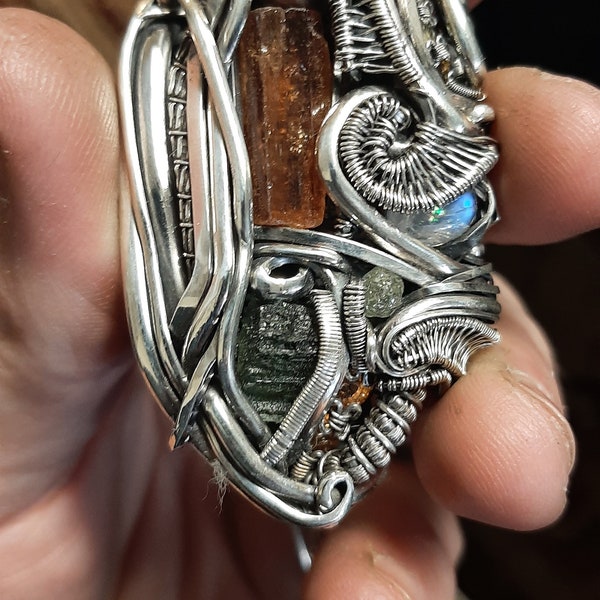 Heady Wire Wrapped Pendant - Etsy