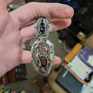 Fire Agate, Multi Gemstone and Multi Color Diamond Sterling and 14k ...