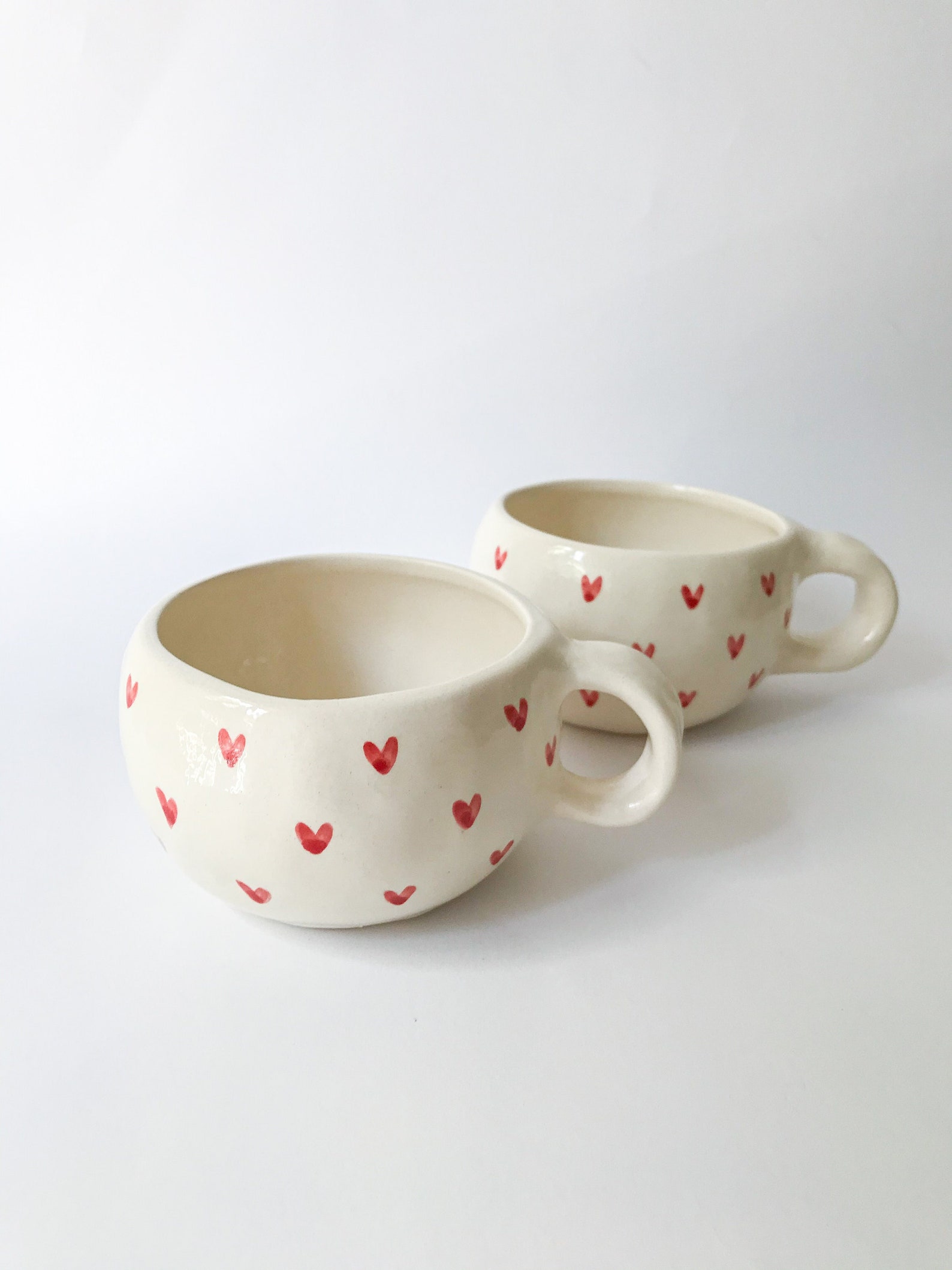 Tasse coeurs rouges faite à la main idées cadeaux Céramique - Etsy France