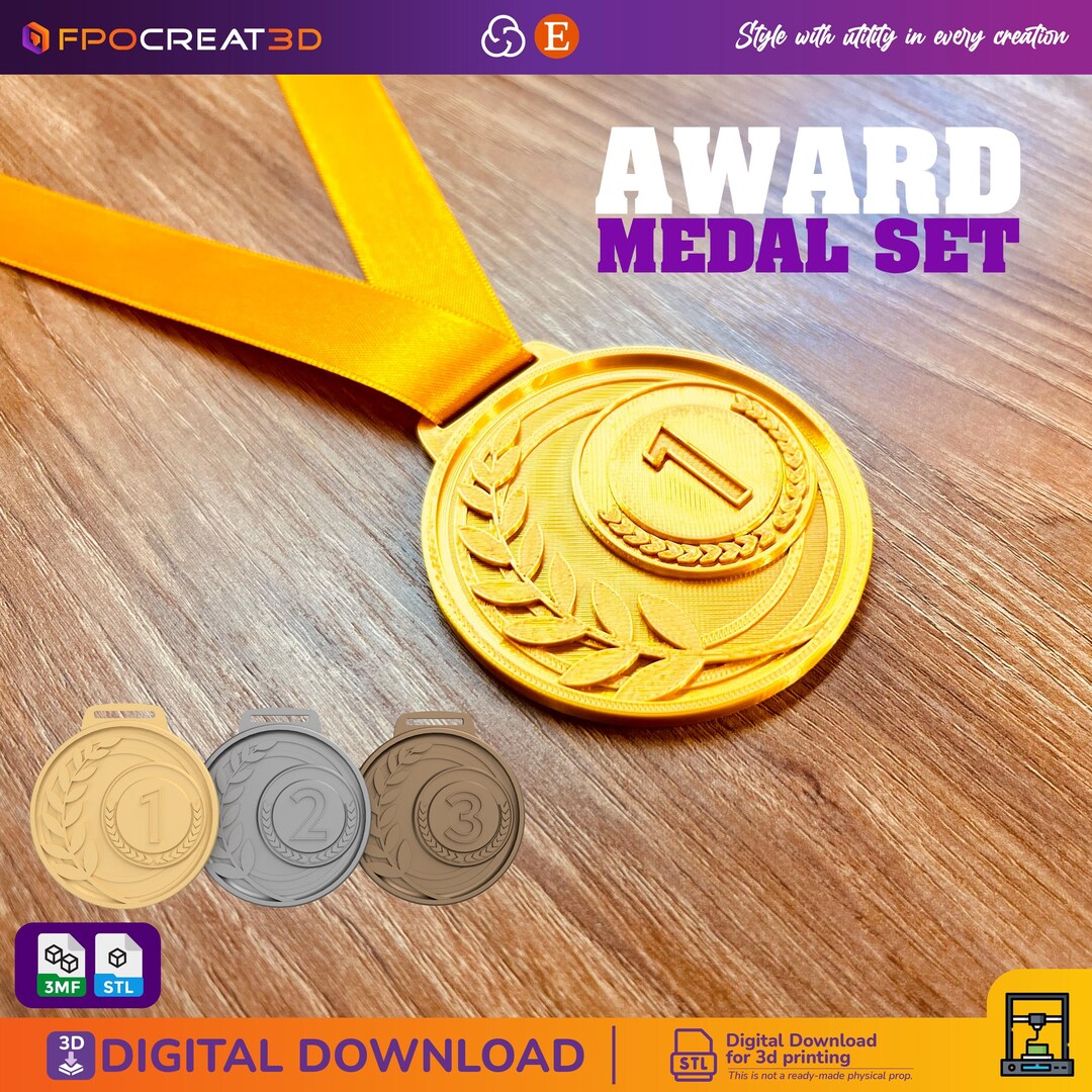 Award Medals Set 3D STL Set De Medallas 3D STL - Etsy
