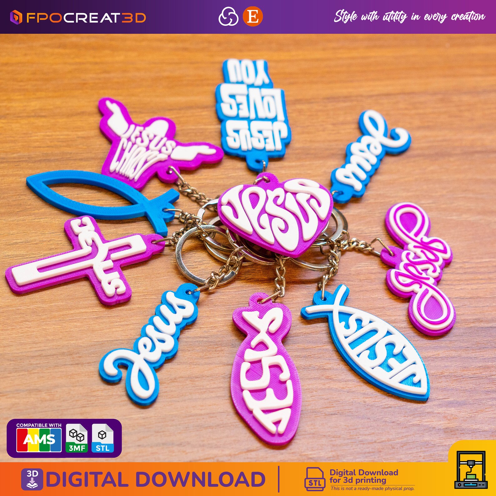 Jesus Keychains Pack 20 Designs - Llaveros Jesus Colección 20 Diseños ...