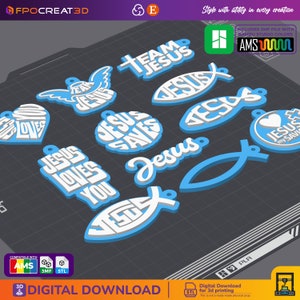 Jesus Keychains Pack 20 Designs - Llaveros Jesus Colección 20 Diseños ...