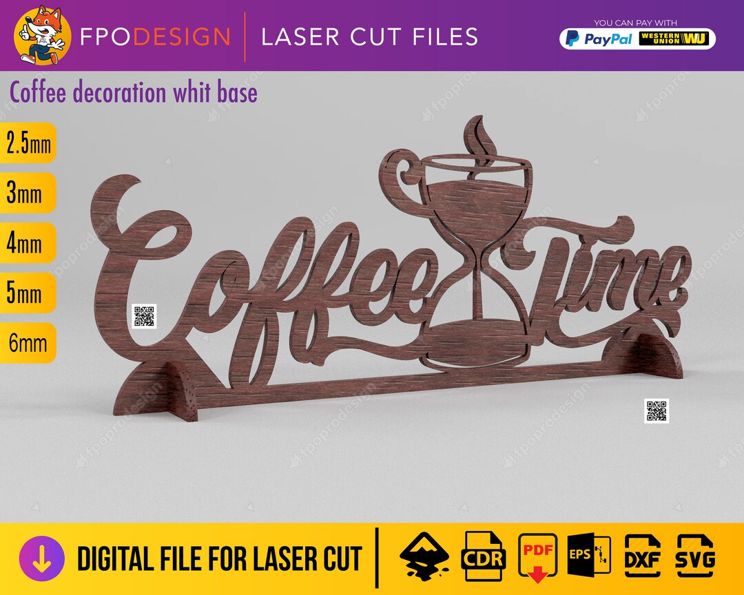 Coffee Decor Bundle Vector Drawing File for Laser Cutting ,need Coffee ...