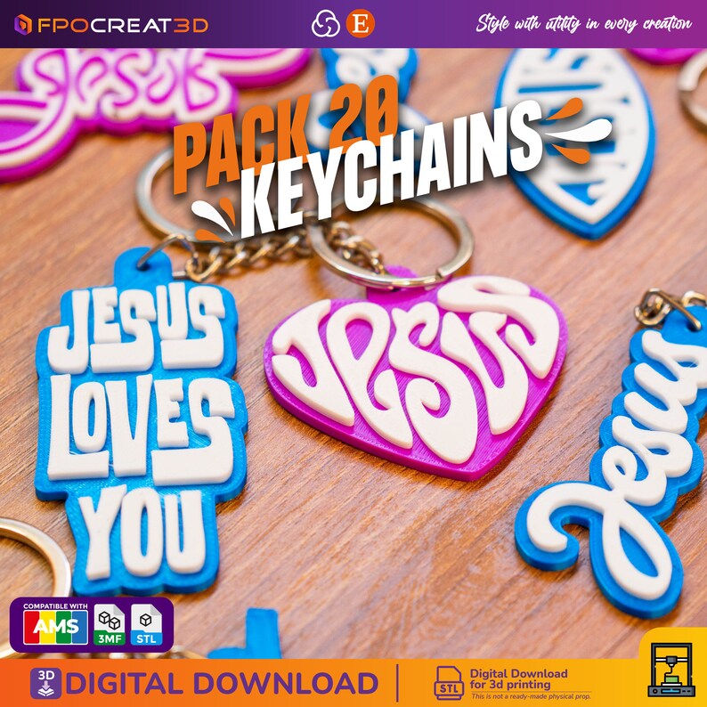 Jesus Keychains Pack 20 Designs - Llaveros Jesus Colección 20 Diseños ...