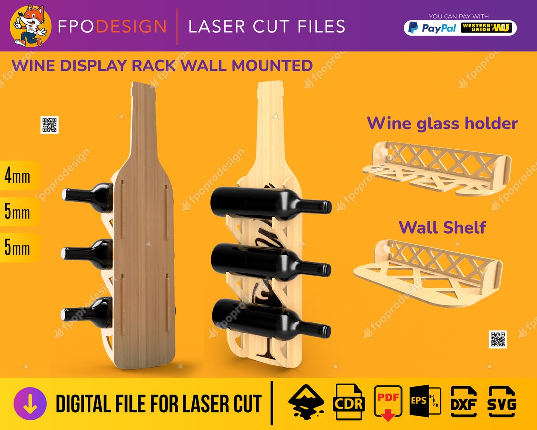 Estante De Vino Archivos Corte Laser Soporte De Botella De Vino Estante De Vino De Pared 3 ...