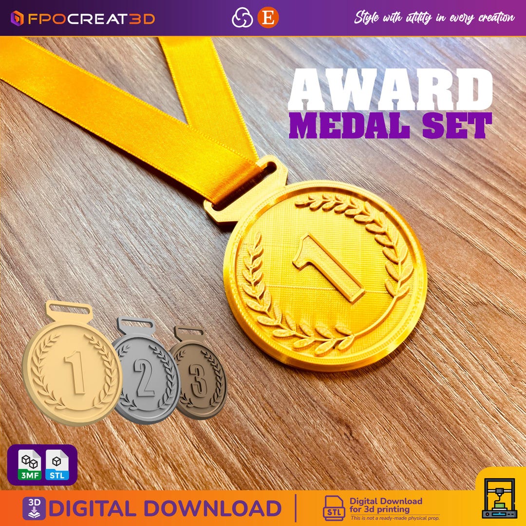 Award Medals Set 3D STL - Set De Medallas 3D STL - Etsy