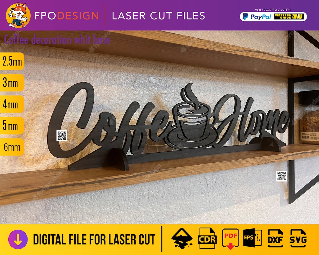 Coffee Decor Bundle Vector Drawing File for Laser Cutting ,need Coffee ...
