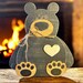 Rustic Bear Shelf Decor, Large, Handcrafted, Wood, Country Shelf Sitter ...
