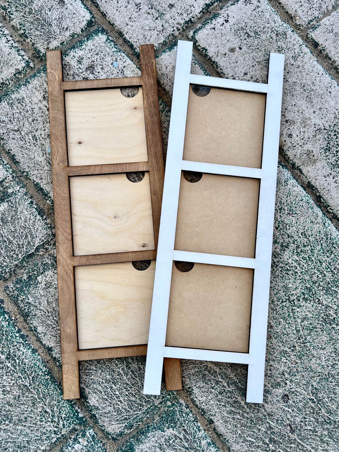 Leaning Ladder Frames, Interchangeable Tile Frames, Triple Frame, Shelf ...