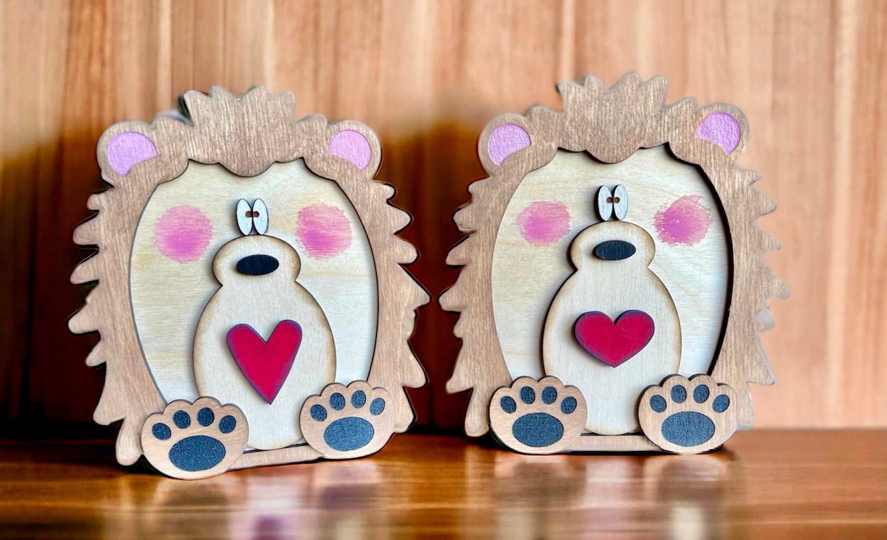 Charming Hedgehog Shelf Decor, Handcrafted, Wood, Country Shelf Sitter ...