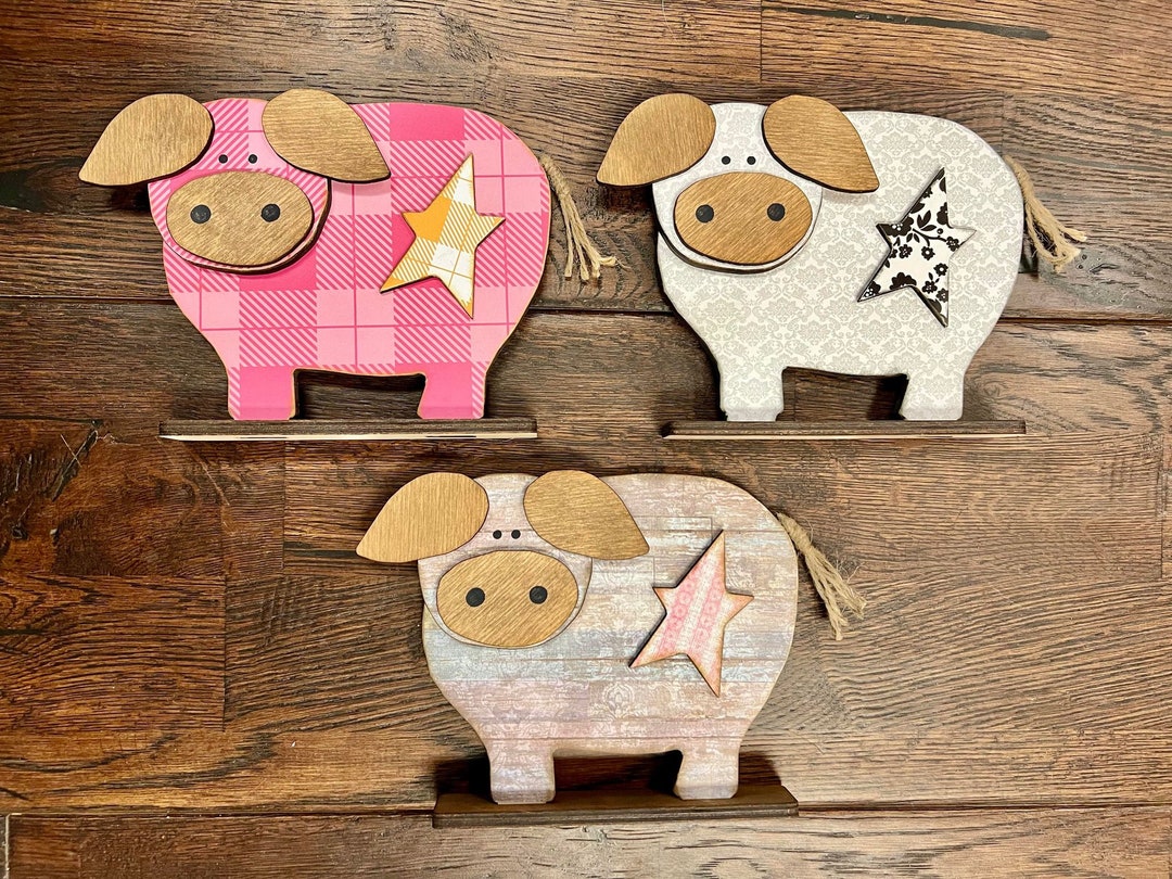 County Pig Shelf Sitter, Farm, Piggy, Rustic, Vintage, Farmhouse Home ...