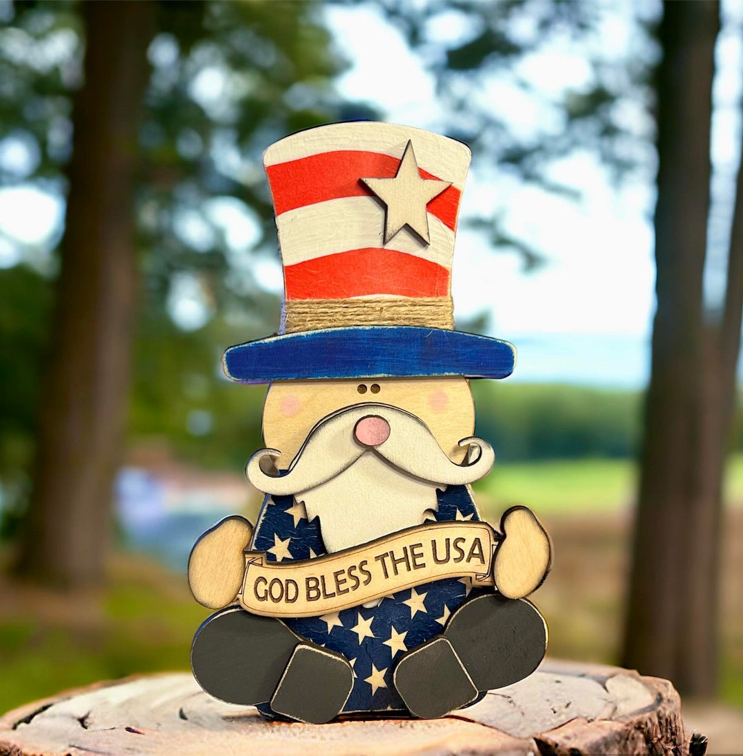 Patriotic Uncle Sam Shelf Sitter Figure, Handcrafted, Wood - Etsy