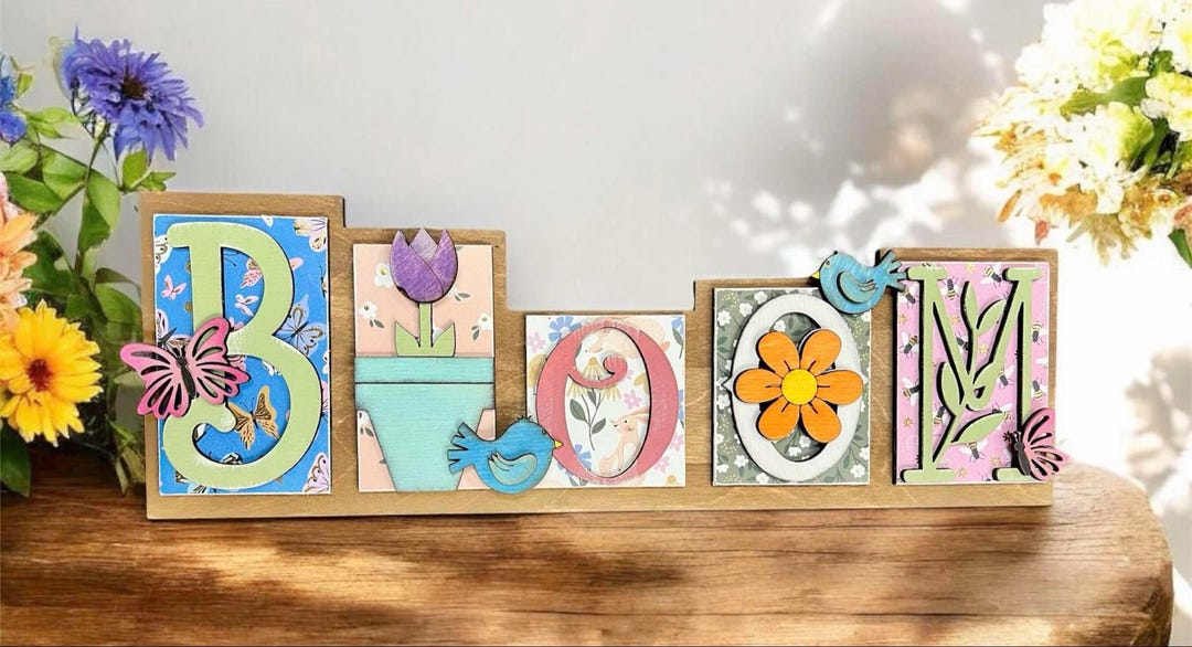 Spring "bloom" Wood Sign/shelf Sitter, Garden Sign, Handcrafted Home ...