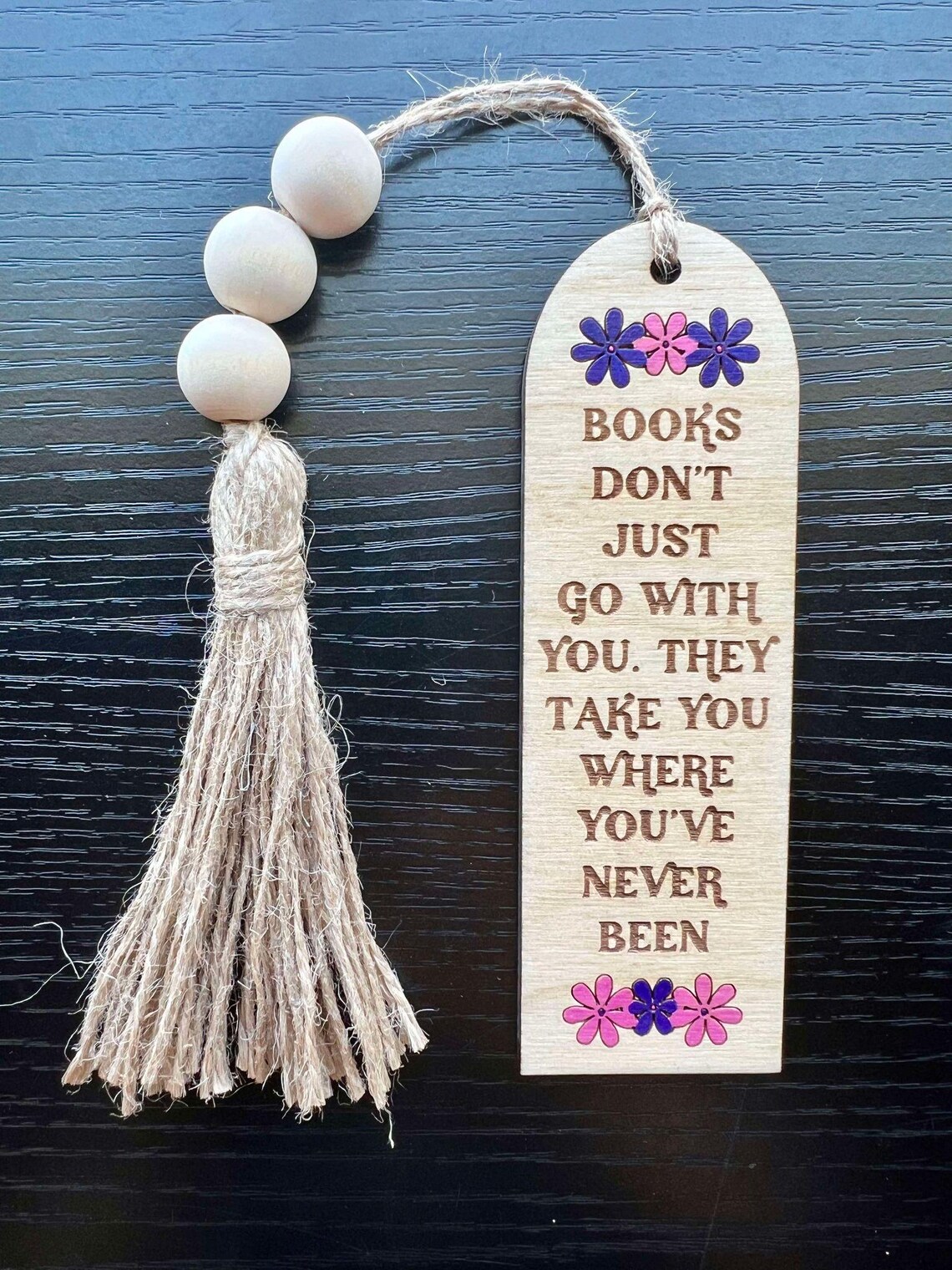 Handmade Wood Bookmark With Bead and Tassel - Etsy