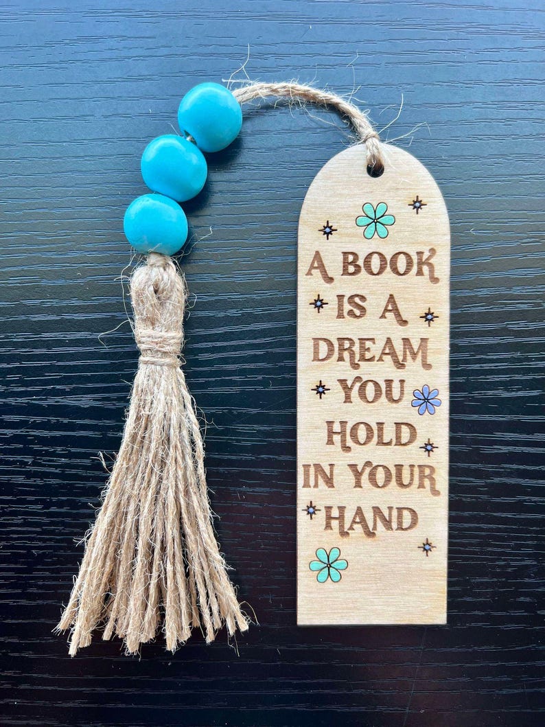Handmade Wood Bookmark With Bead and Tassel - Etsy
