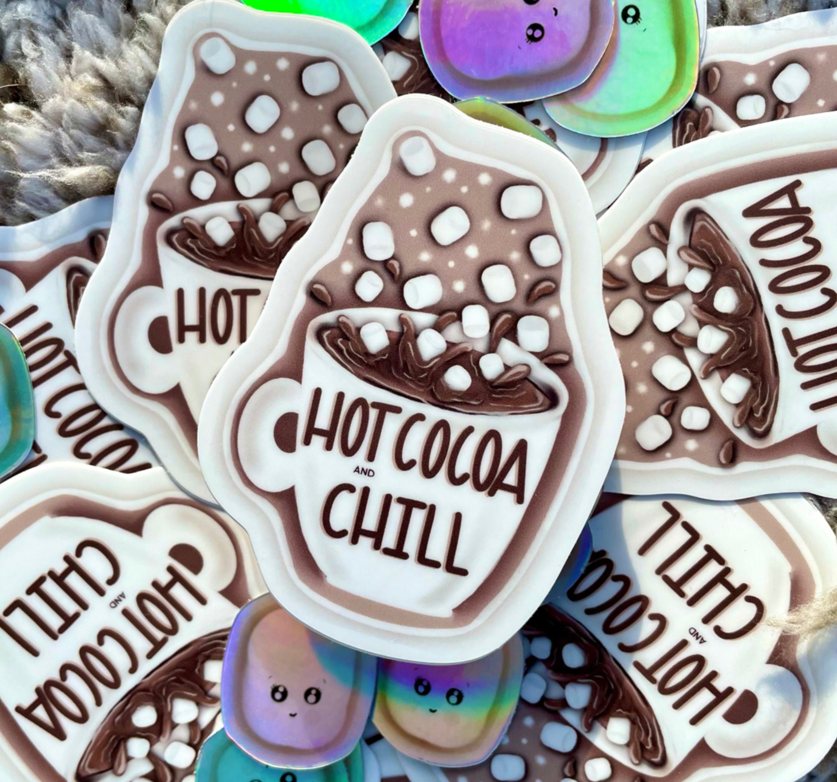 Hot Cocoa and Chill 2.21 X 3 Vinyl Stickers, Waterbottle Sticker ...