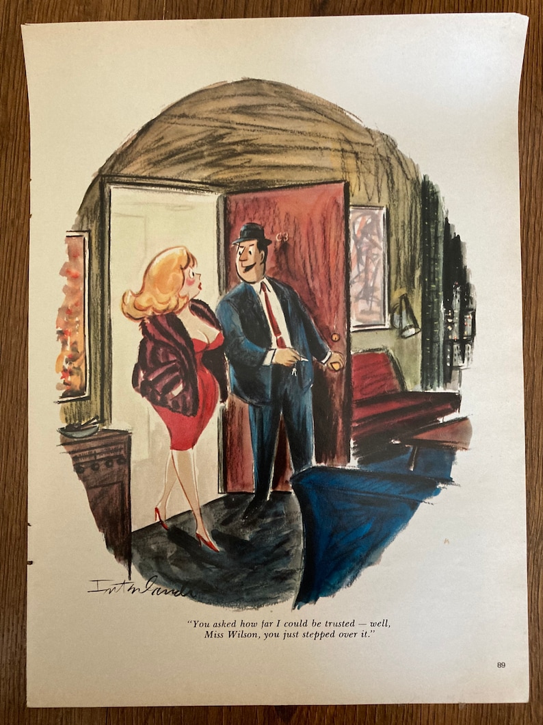 6 Illustrated Humor Cartoons Playboy 1963 - Etsy
