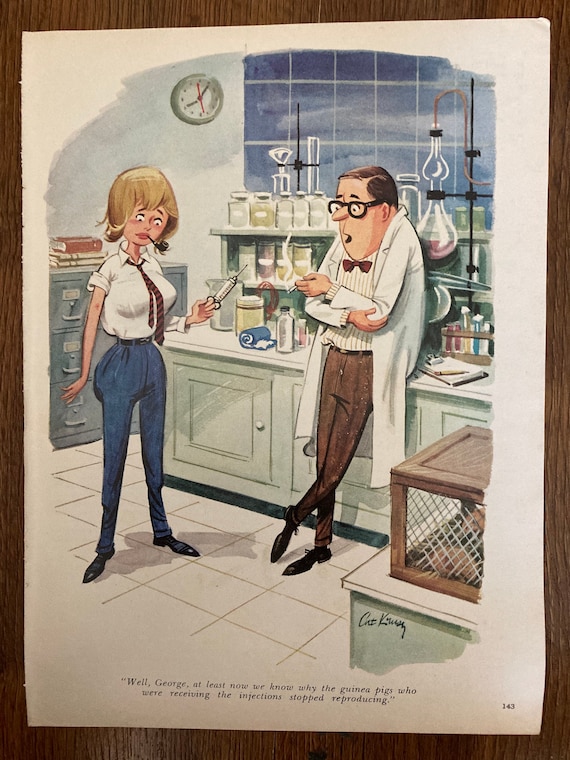 6 Illustrated Humor Cartoons Playboy 1963 - Etsy