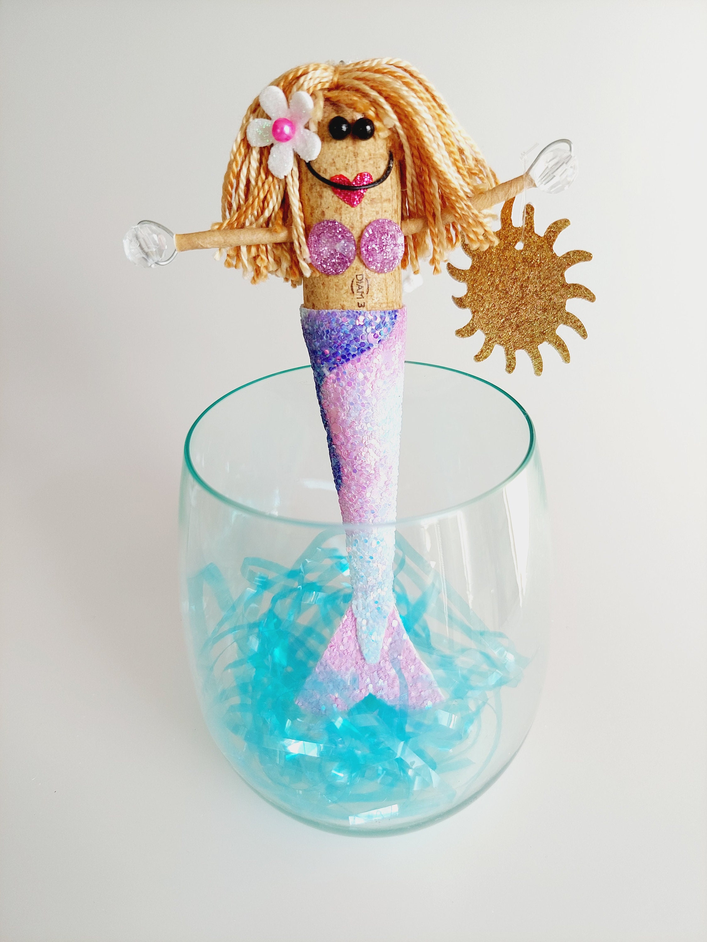 Mermaid Wine Cork Beachy Gifts Mermaid Decor Coastal Decor - Etsy