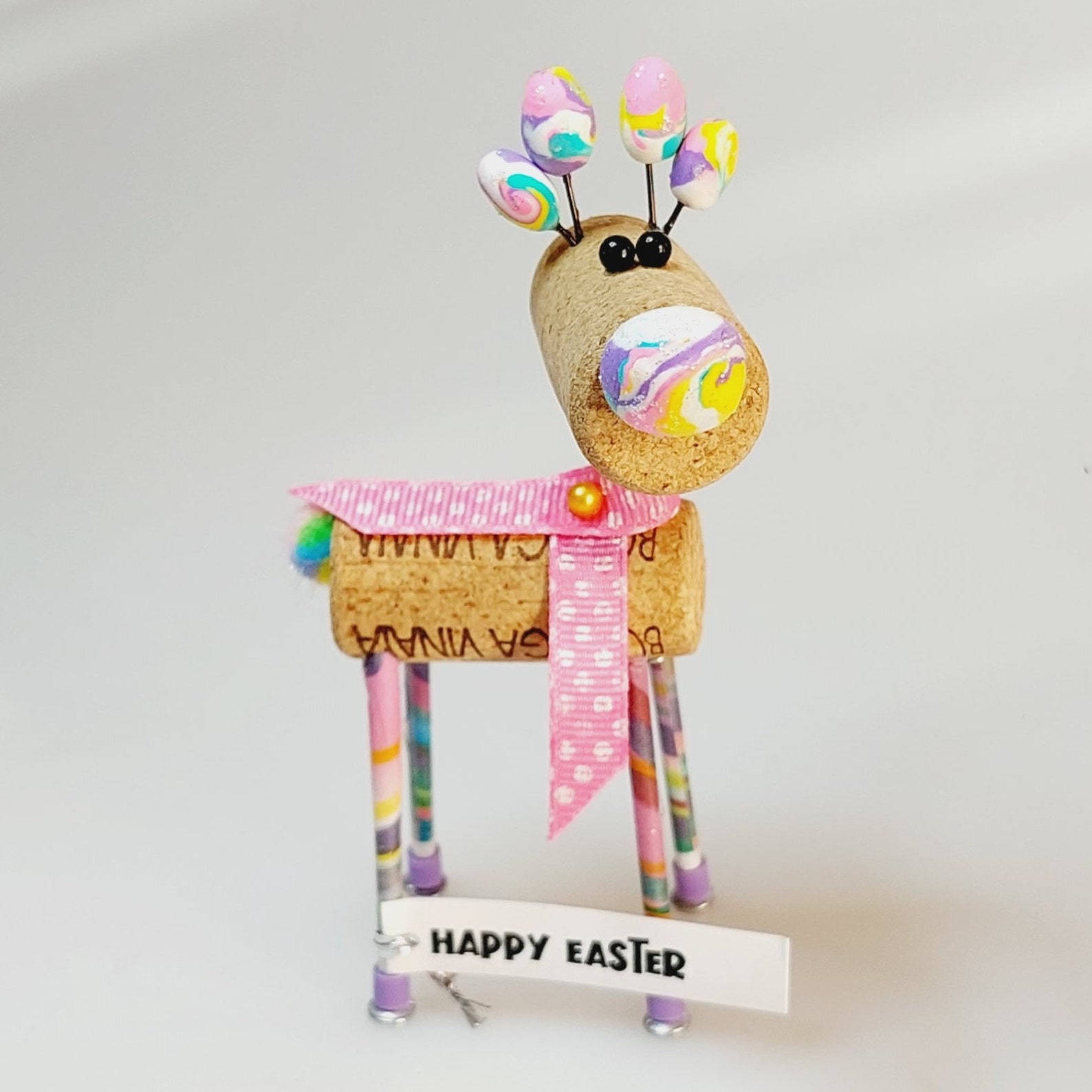 Wine Cork Easter Deer-free Shipping, Easter Shelf/table Decor, Easter ...