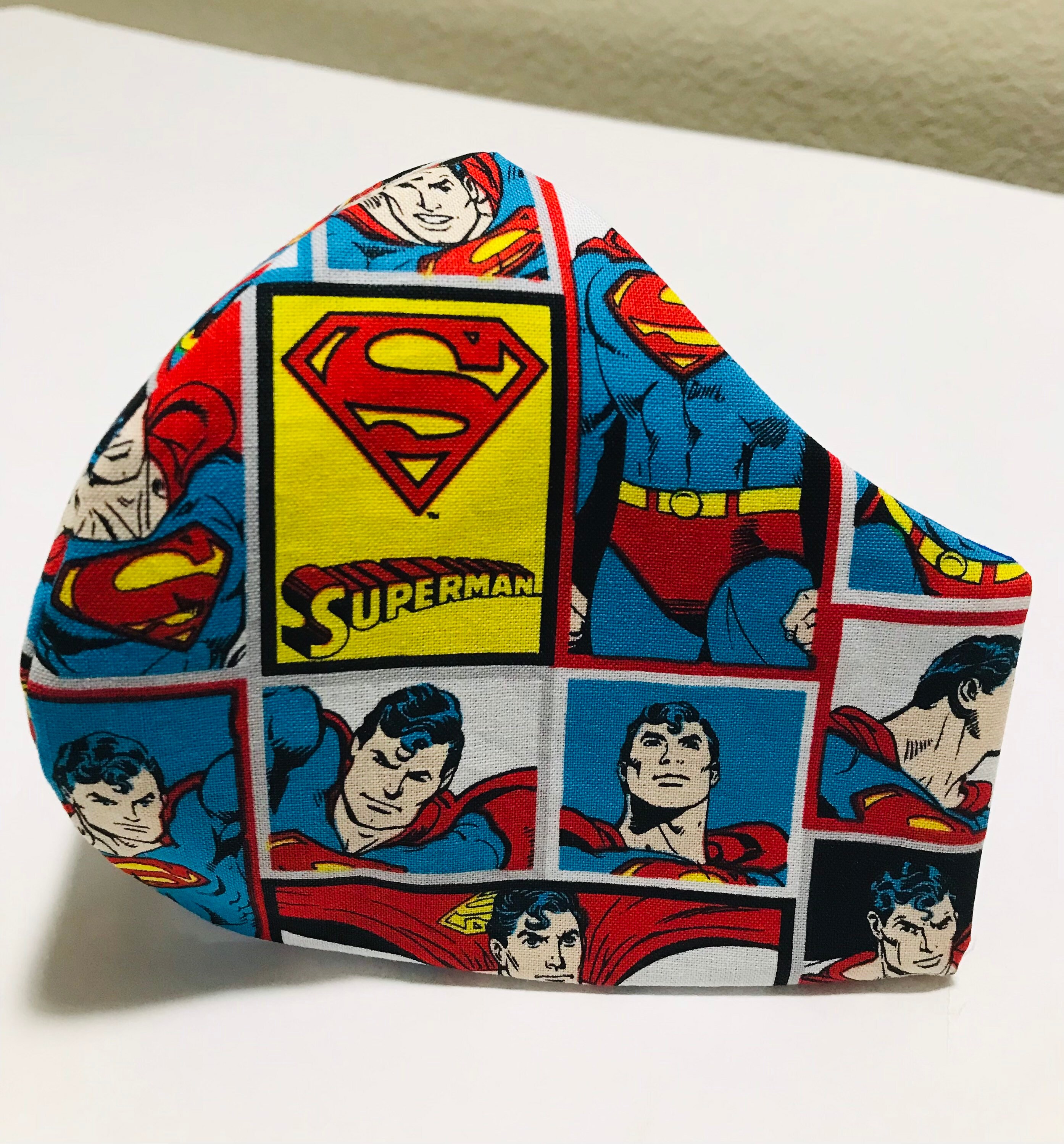Superman Block 3 Layer Reversible Mask with 100% cotton | Etsy