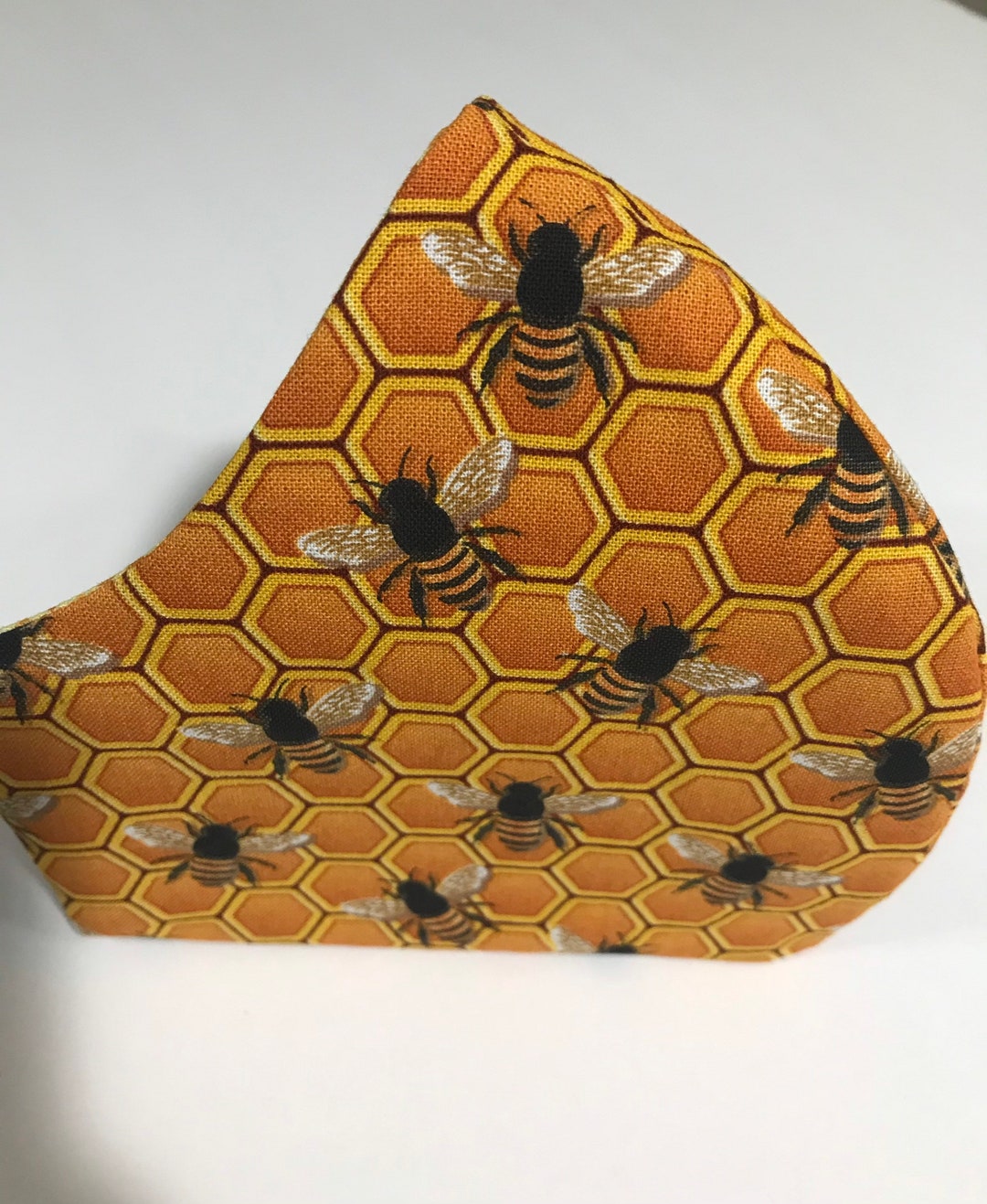 Bees at Work, Honeycomb 3 Layer Reversible Masks With 100% Cotton ...