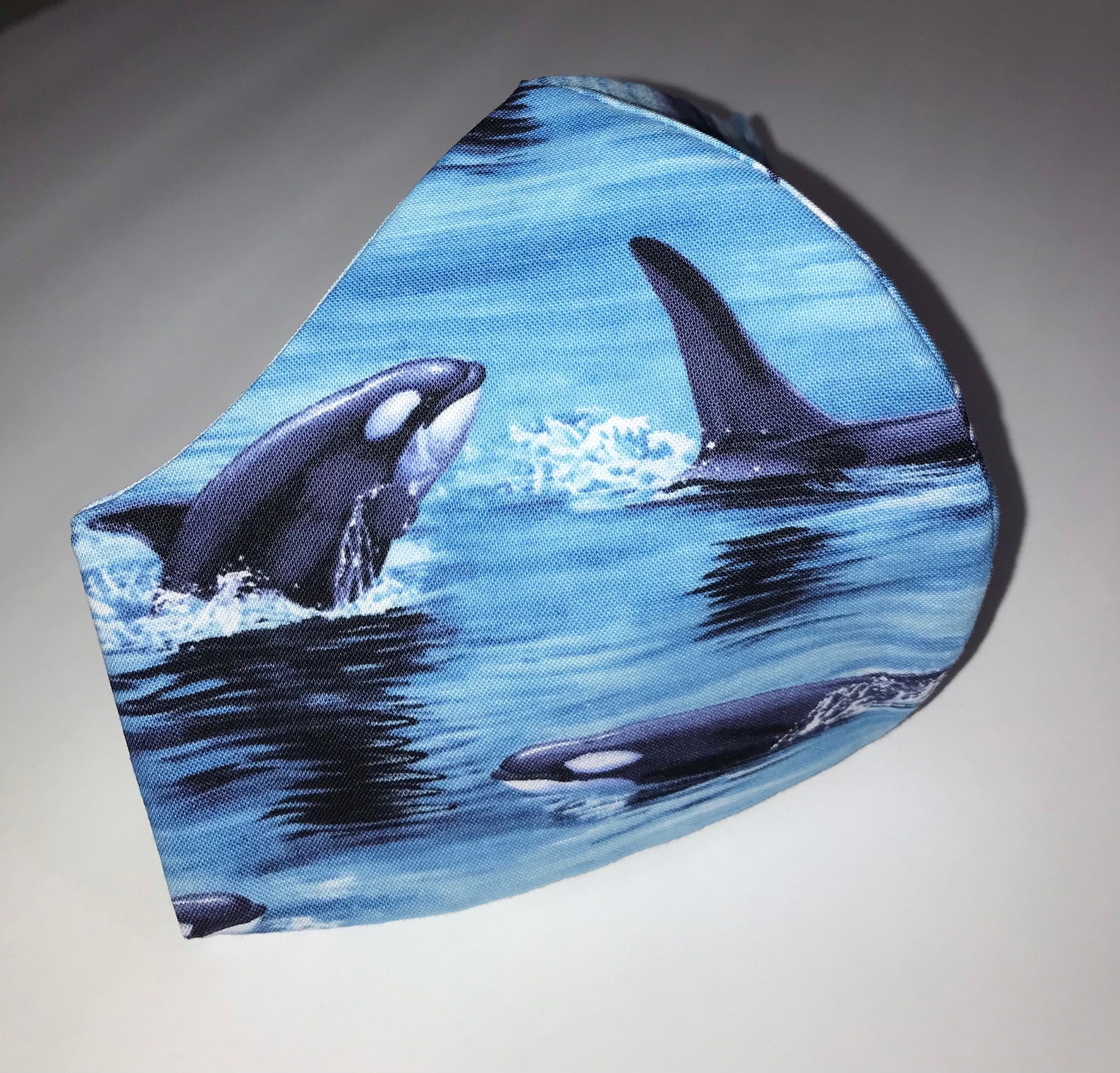 Orca Whales Blue Ocean 3 Layer Reversible Mask With 100% - Etsy
