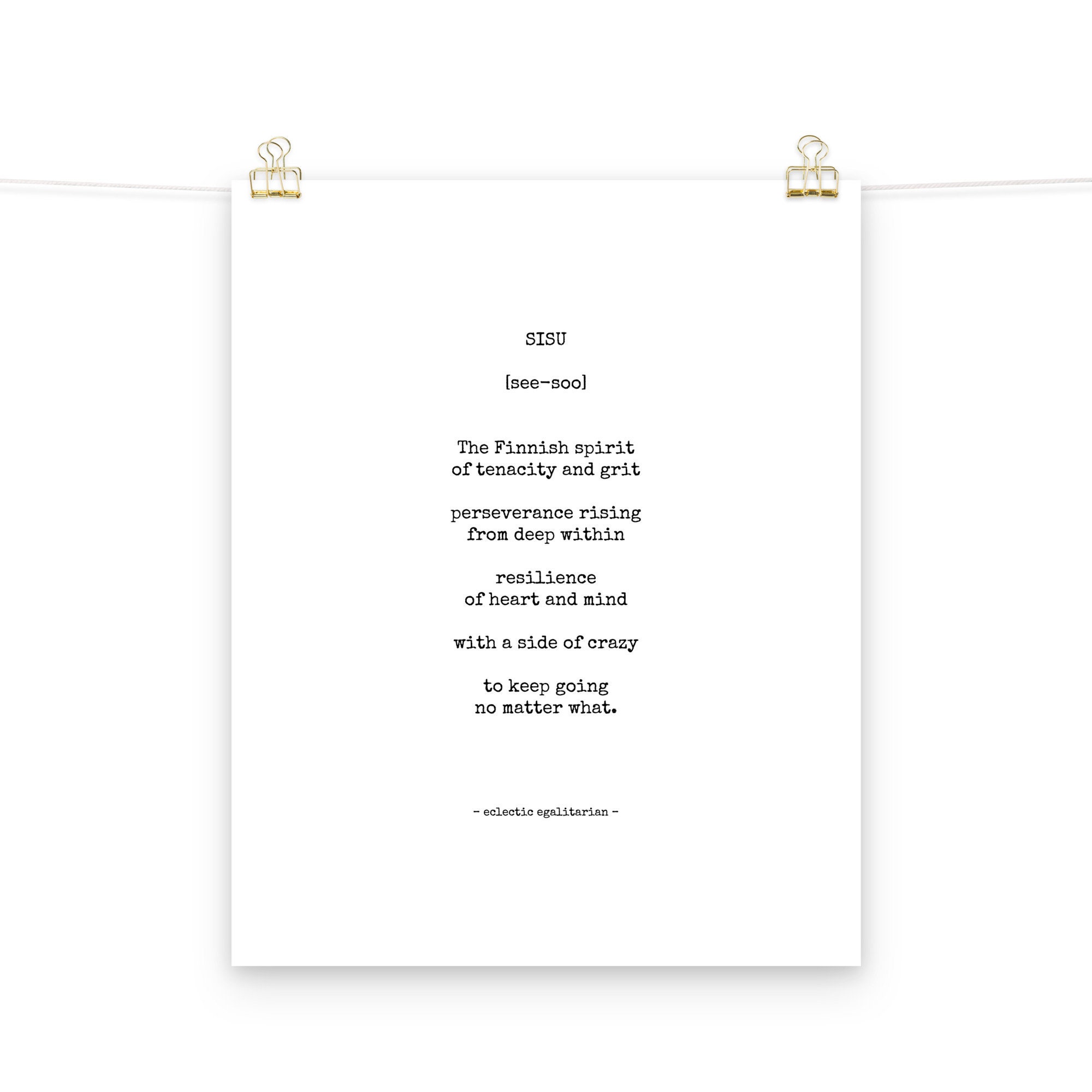 SISU Definition Poster - Finnish Nordic Art, Typewriter Script - Etsy