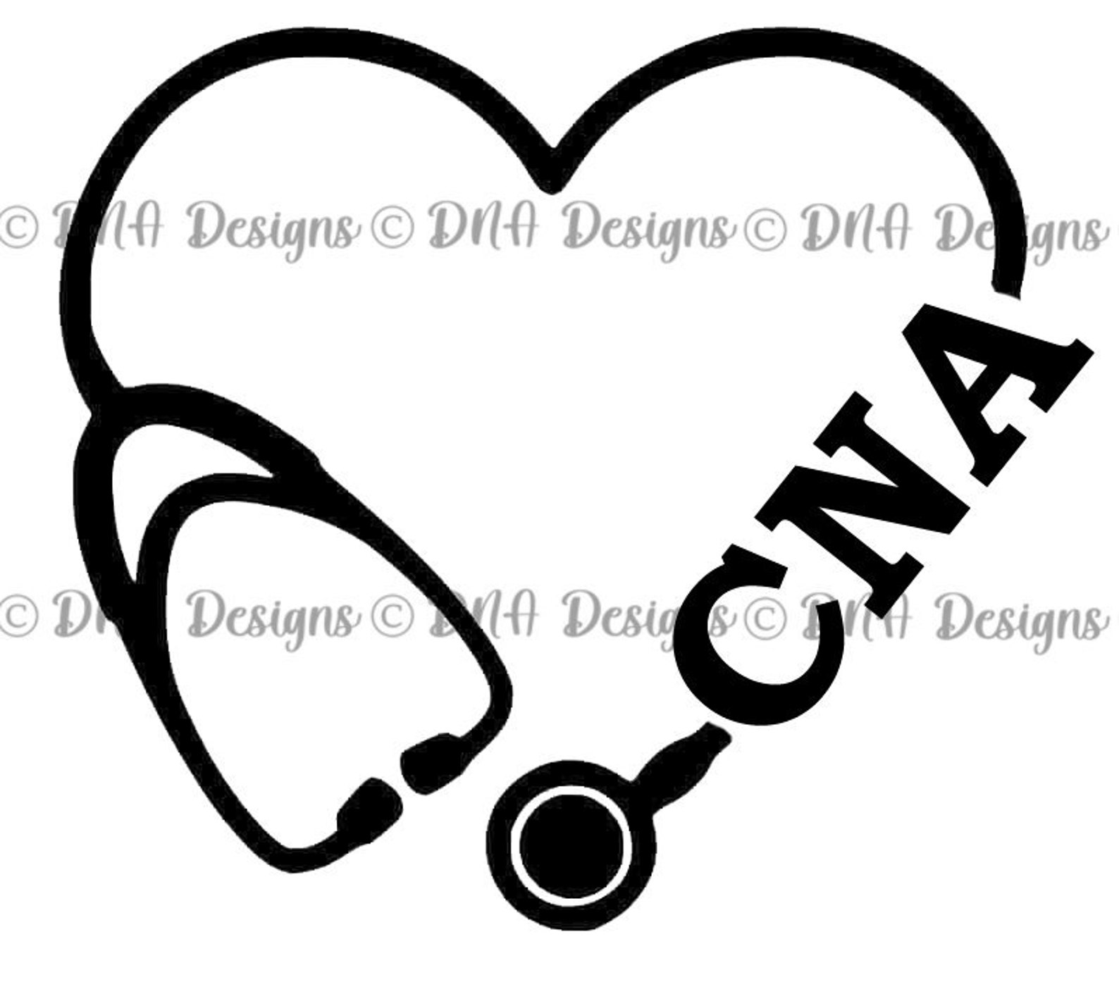 CNA Heart Stethoscope Digital Download - Etsy