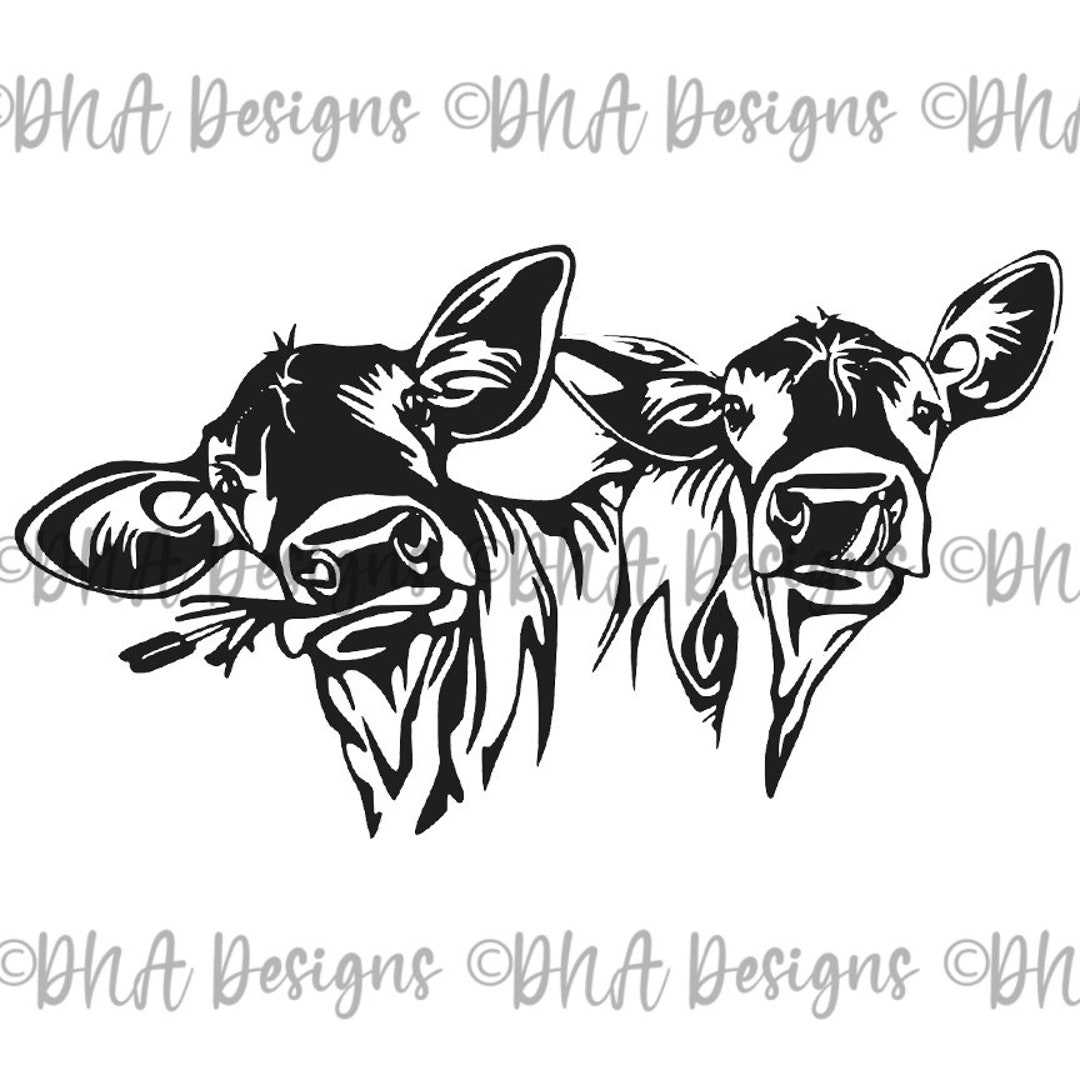 Twin Cows SVG, PNG Digital File - Etsy