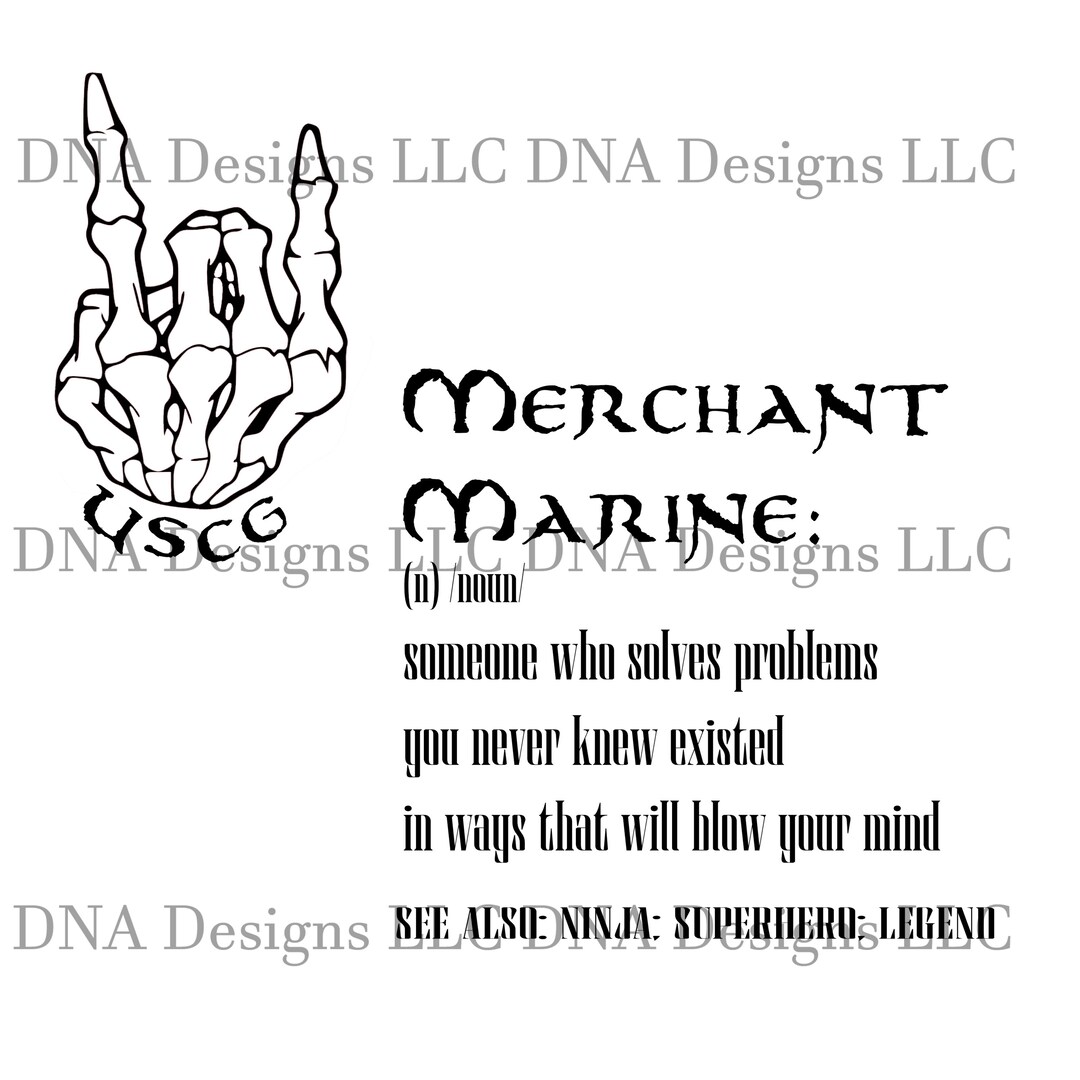 Merchant Mariner Front and Back SVG, PNG Design - Etsy