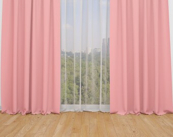 Salmon Pink Curtains - Etsy