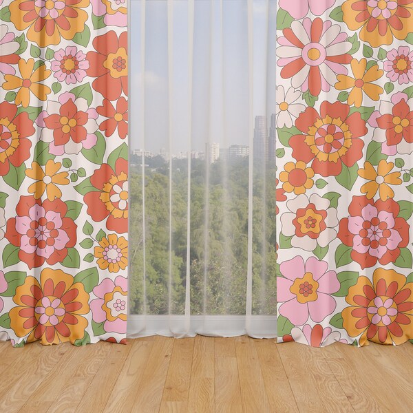 Floral Curtains - Etsy