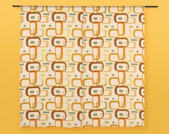 Custom Mid Century Modern Curtains Atomic MCM Draperies | Etsy