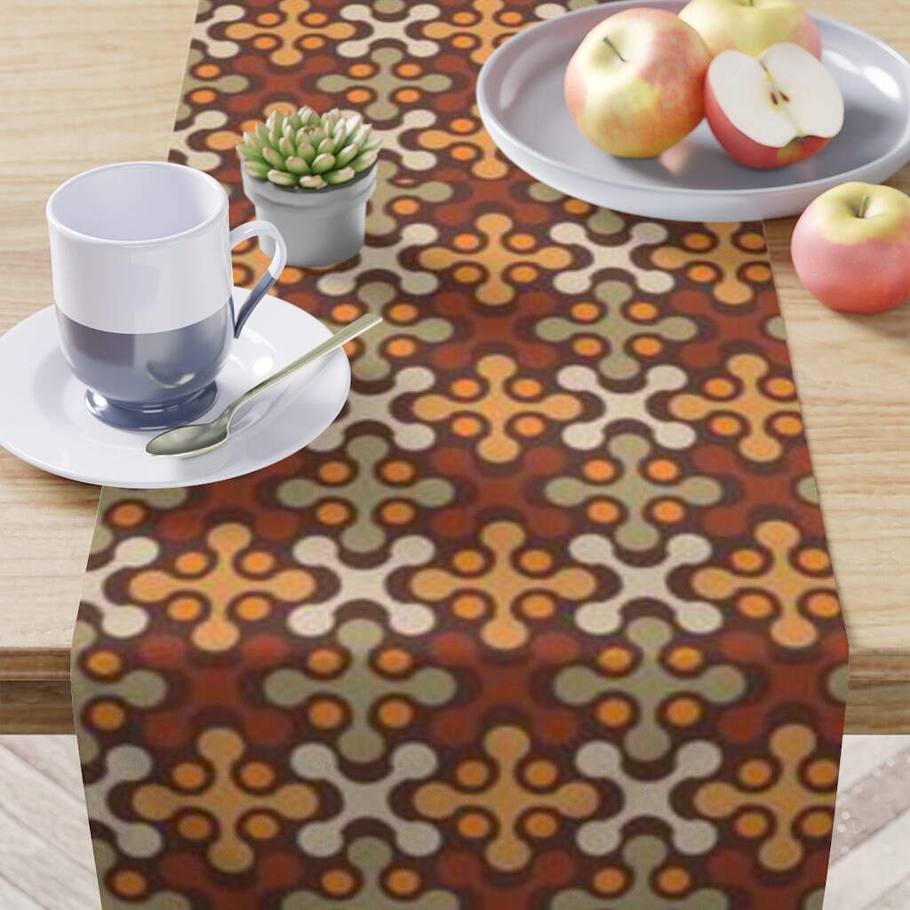 Kitchen & Dining Table Linens Retro Decor Retro 70's Table Runner Mid ...