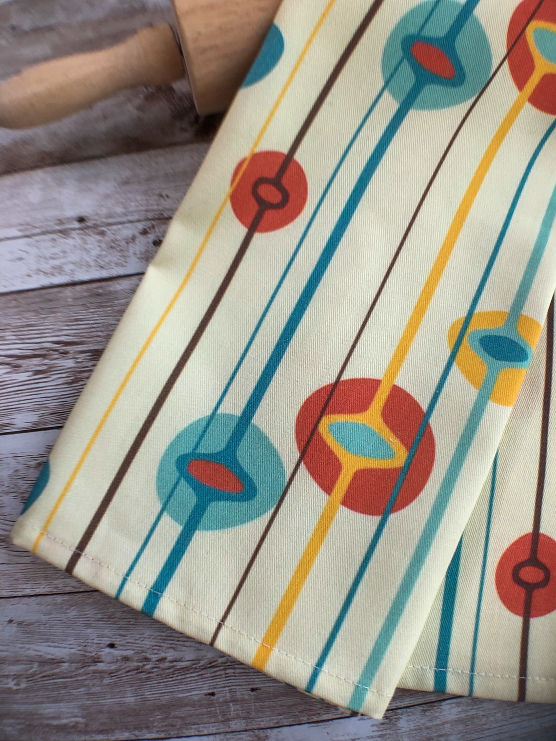 Retro Towel Vintage Mid Century Modern Look Tea Towel Eco - Etsy
