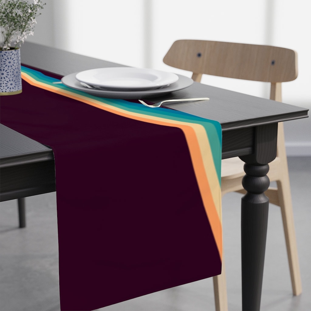 Kitchen & Dining Table Linens Retro Decor Retro 70's Table Runner Mid ...