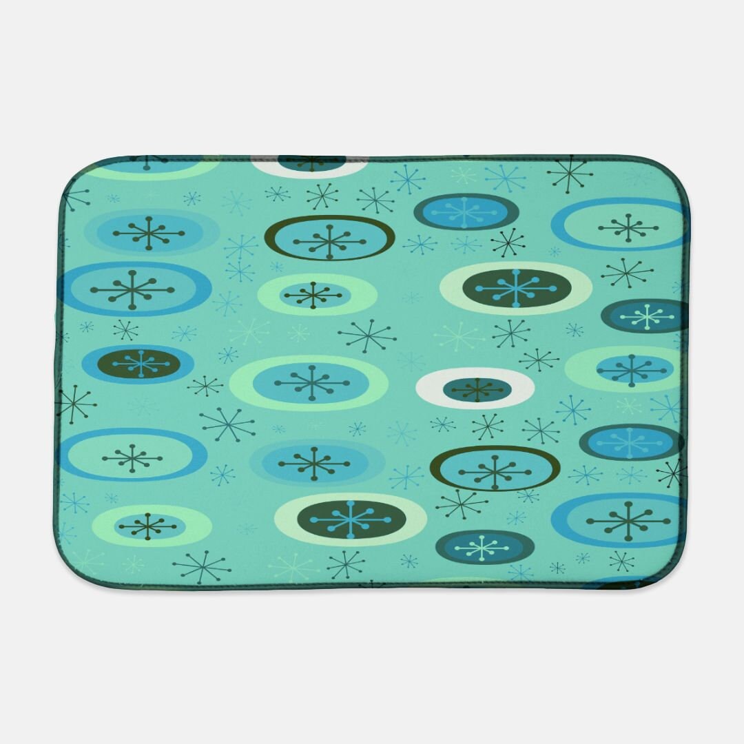 Retro Mid Century Modern Dish Mat Mid Century Kitchen Dish - Etsy