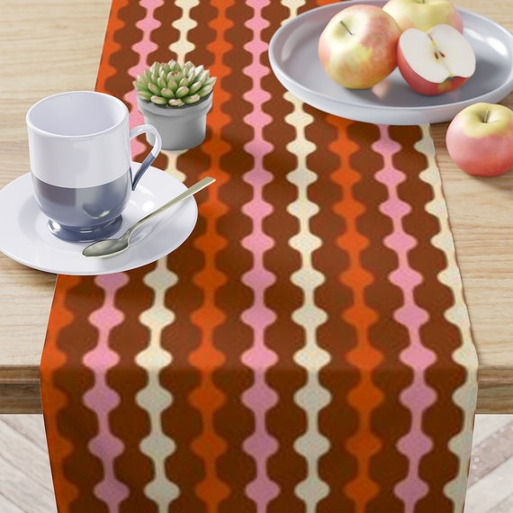 Kitchen & Dining Table Linens Retro Decor Retro 70's Table Runner Mid ...