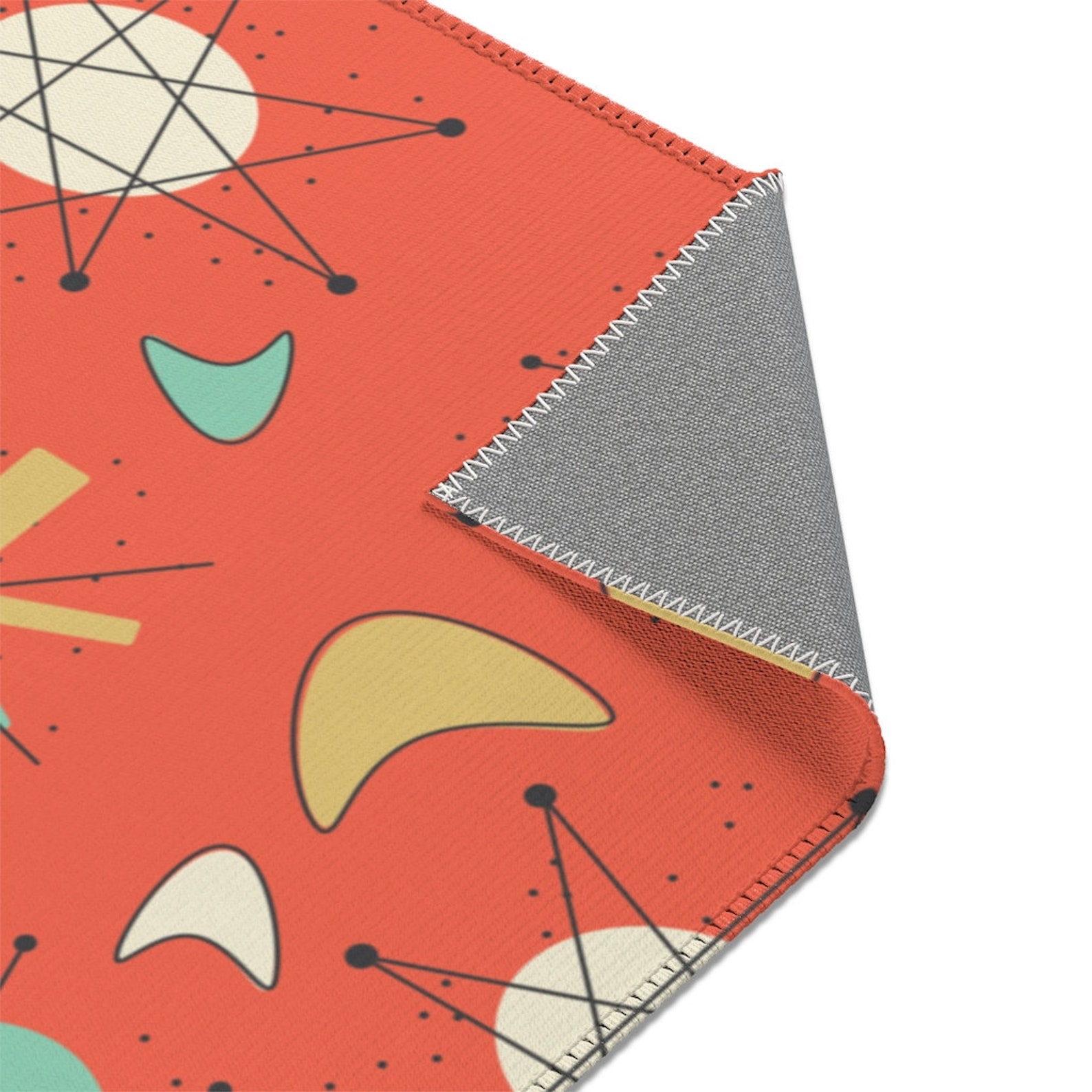 Retro Area Rug Mid Century Modern Atomic 50's Throw Rug | Etsy